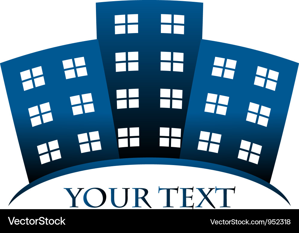 Blue symbol buildings and space for your text Vector Image
