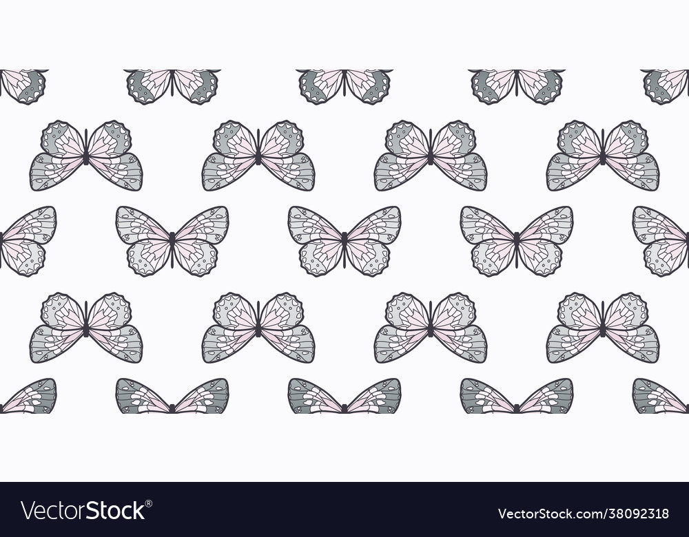 Butterfly seamless repeat pattern background Vector Image