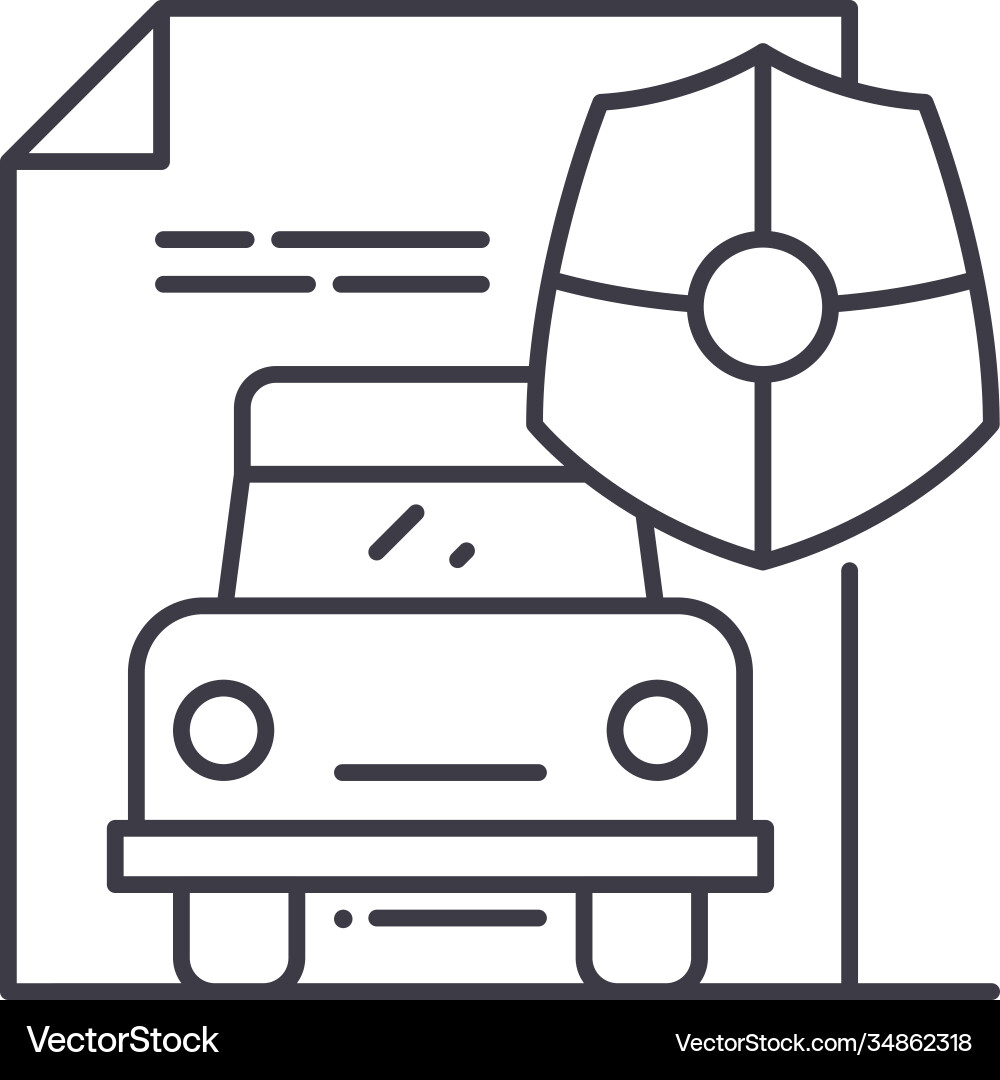 Car insurance report icon linear isolated Vector Image