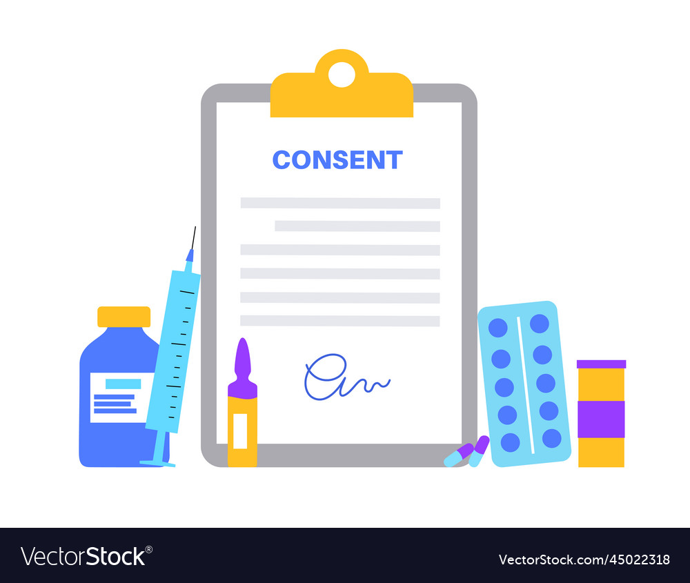 Consent form document Royalty Free Vector Image