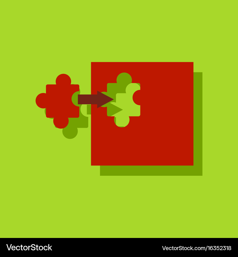 Flat icon design last piece puzzle in sticker Vector Image