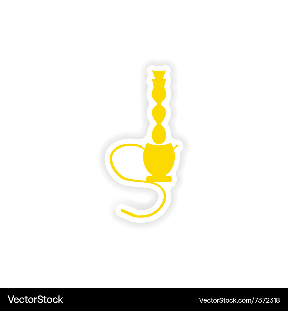 Icon sticker realistic design on paper hookah Vector Image