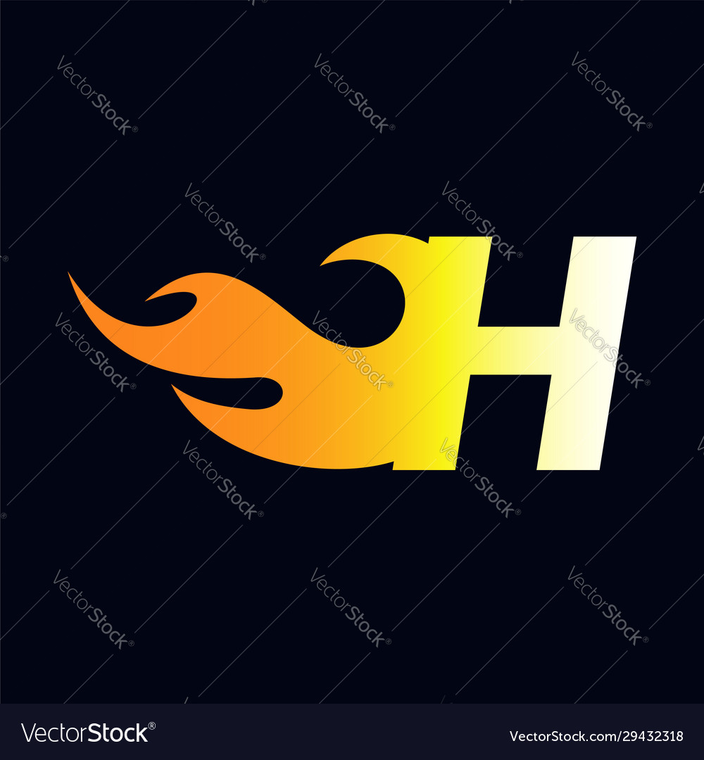 Initial flame h Royalty Free Vector Image - VectorStock