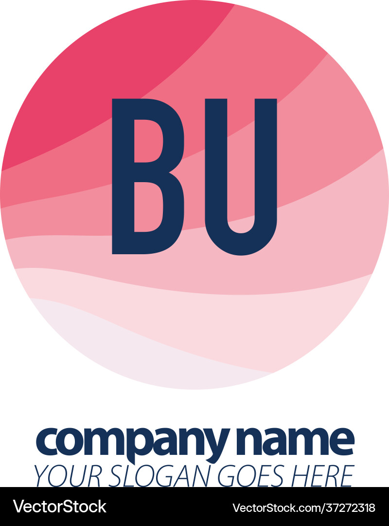 Initial letter bu colorful circle logo design Vector Image