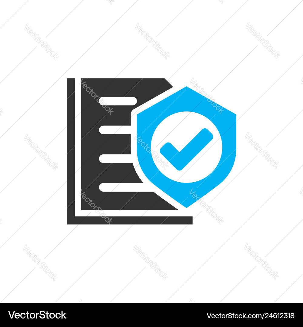 Insurance policy icon in flat style report Vector Image