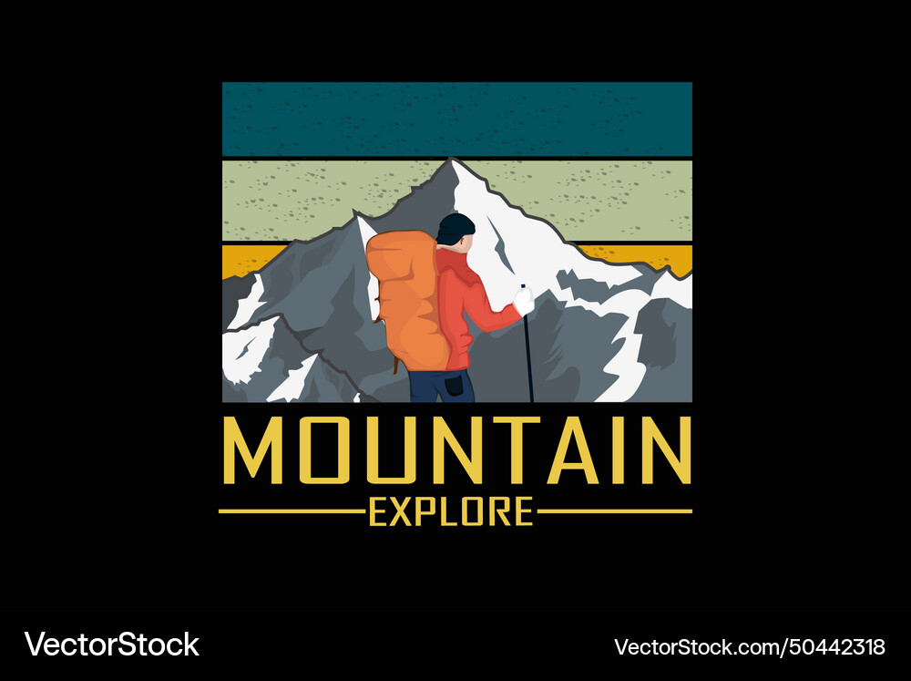 Mountain explore retro vintage design landscape Vector Image