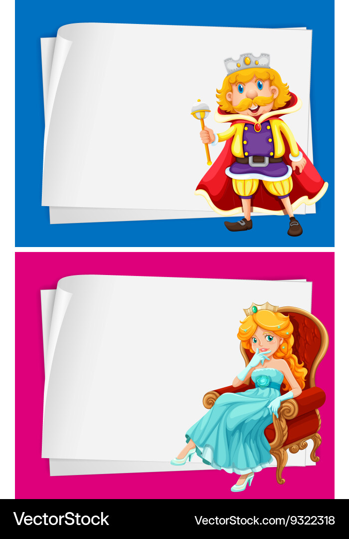 Paper design with king and queen Royalty Free Vector Image