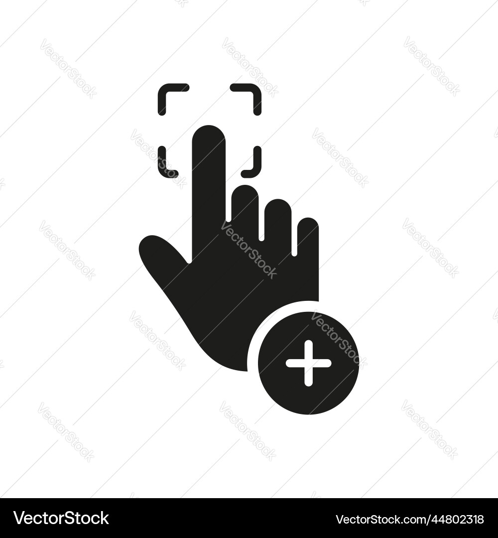 Scan fingerprint password to access silhouette Vector Image