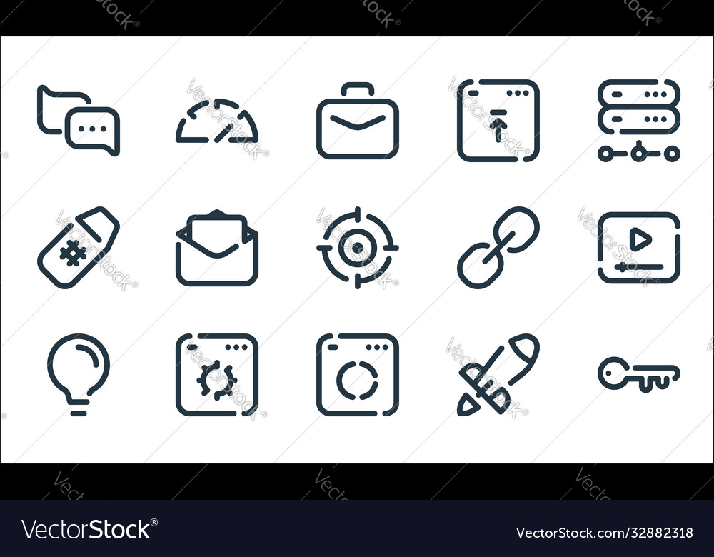 Seo line icons linear set quality line set Vector Image
