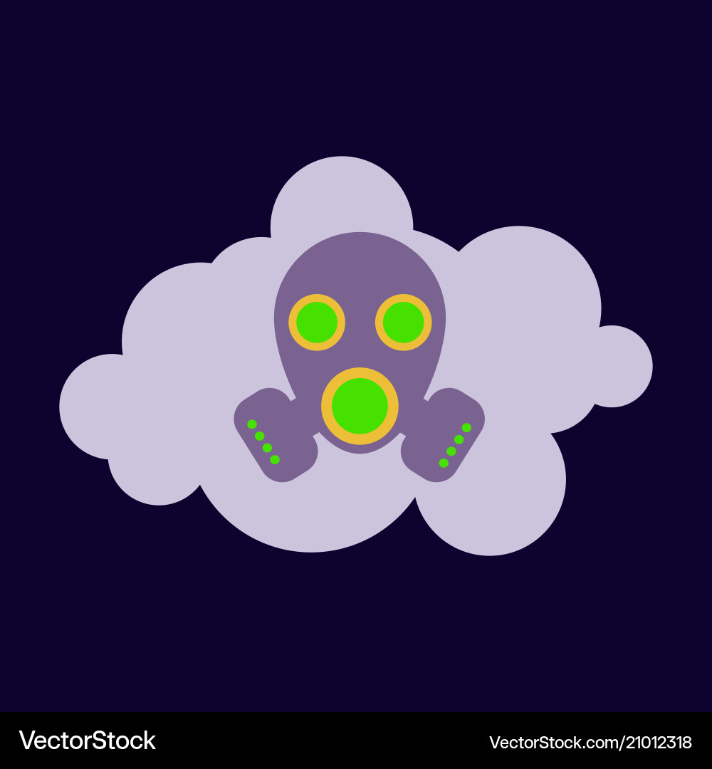 Smog air pollution warning poster icon Royalty Free Vector