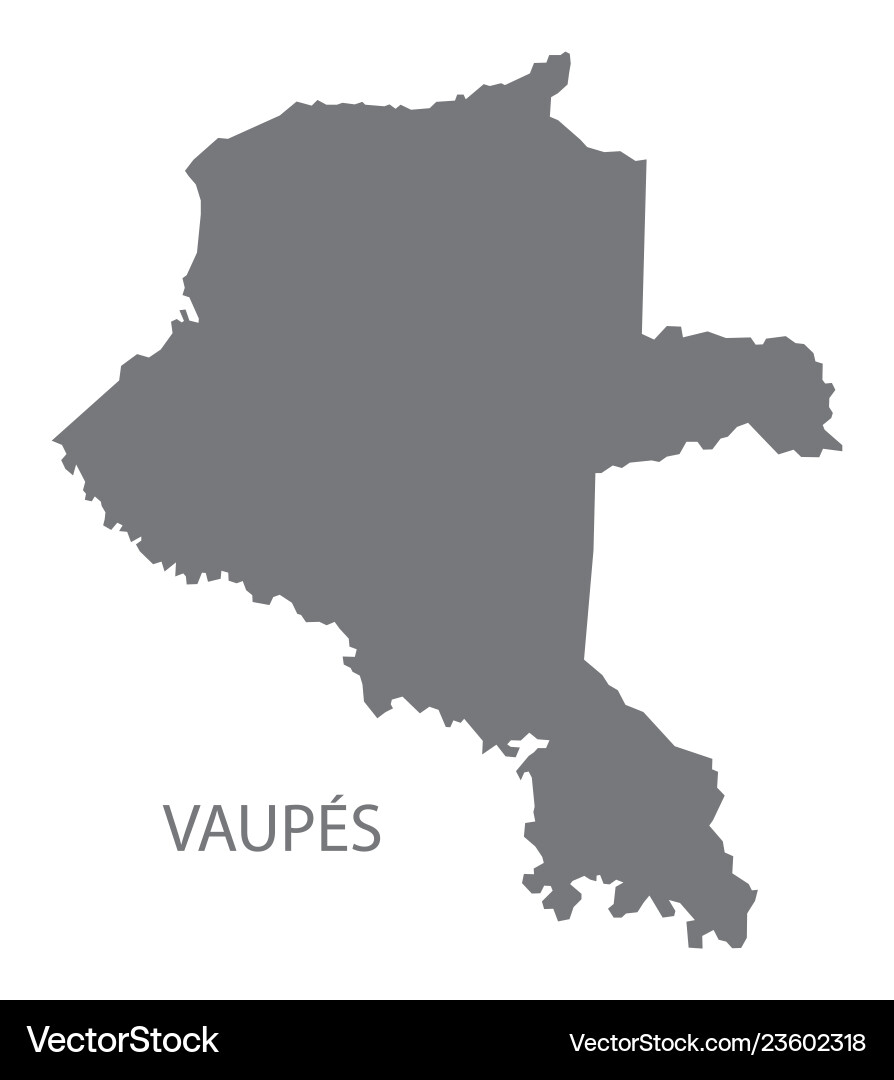 Vaupes colombia map in grey Royalty Free Vector Image