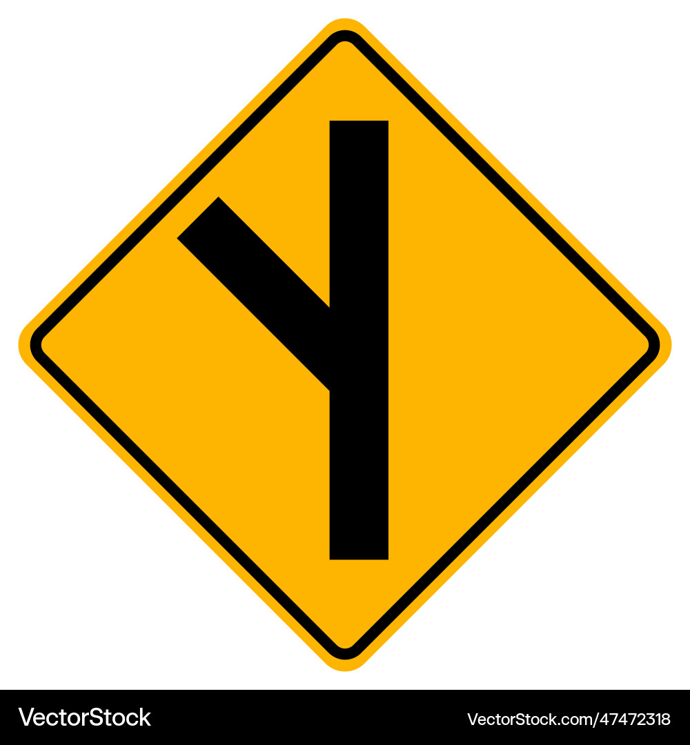 Warning signs skewed side road junction on left Vector Image
