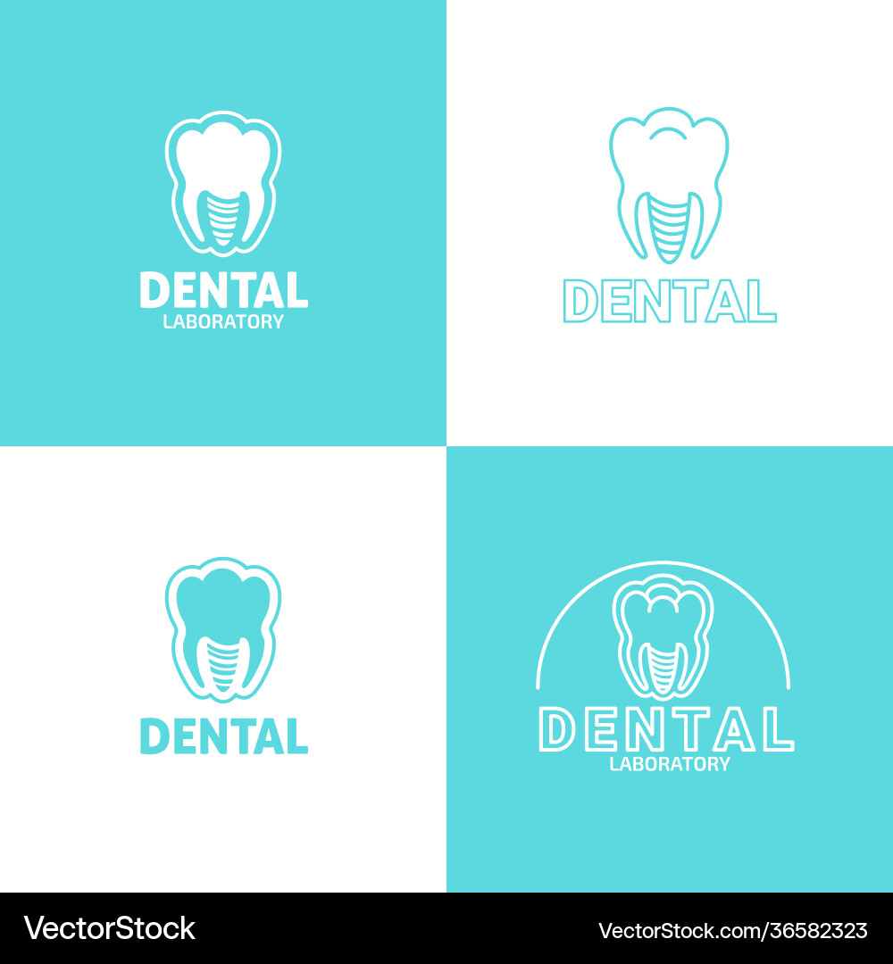 Dental laboratory logo isolated on white Vector Image