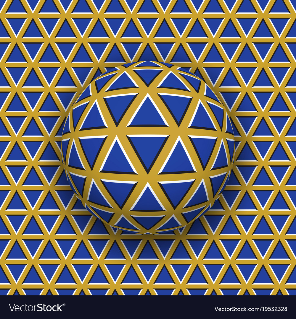 Ball rolling along the triangles surface abstract Vector Image