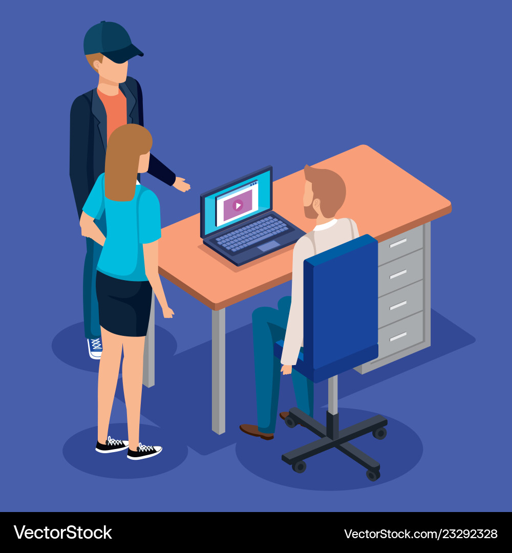 Business people in the workplace Royalty Free Vector Image