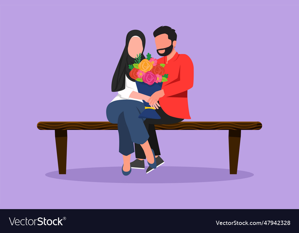 Cartoon flat style drawing man gives flowers Vector Image Cartoon flat style drawing man gives flowers Vector Image