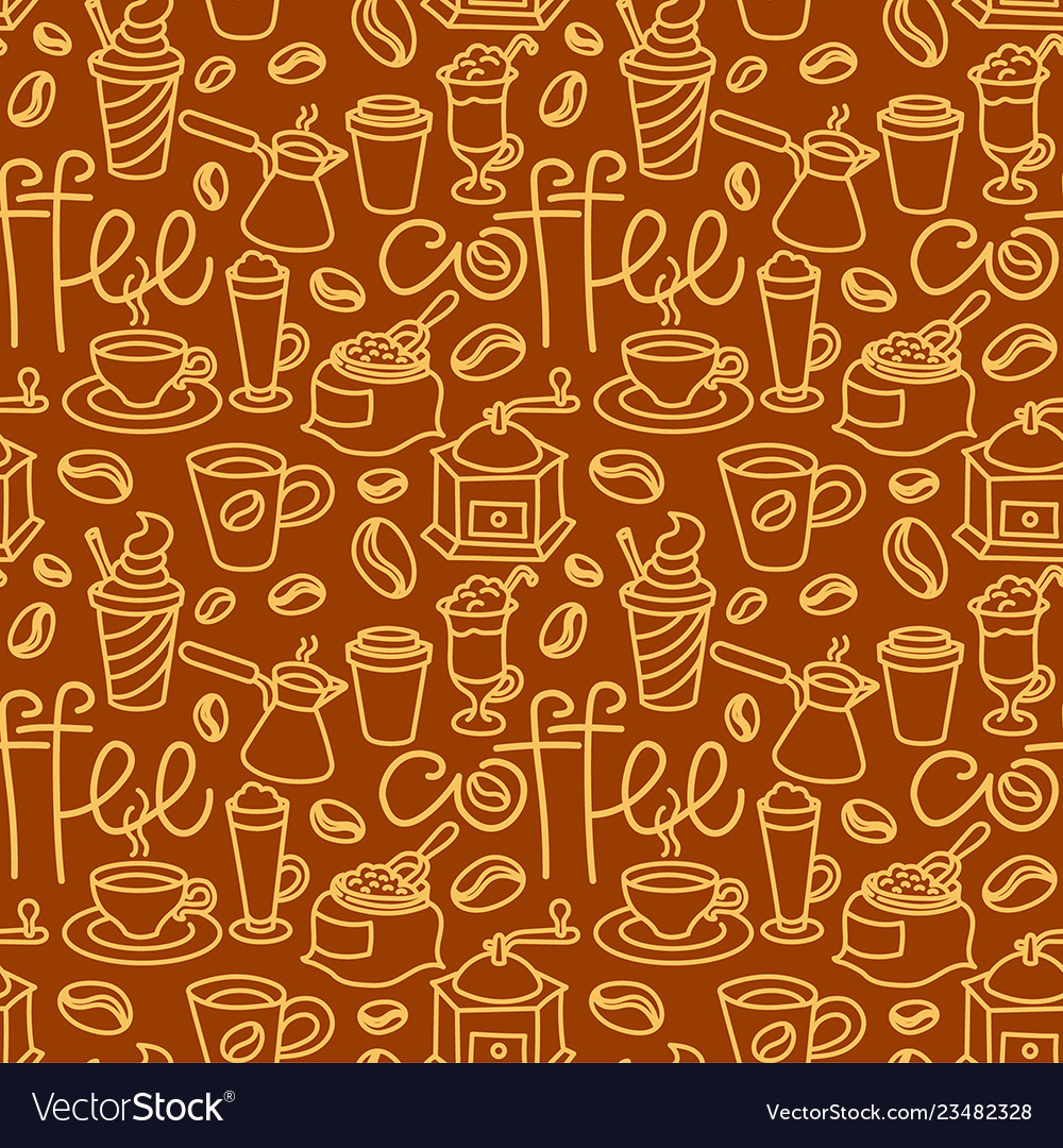 Coffee seamless pattern Royalty Free Vector Image