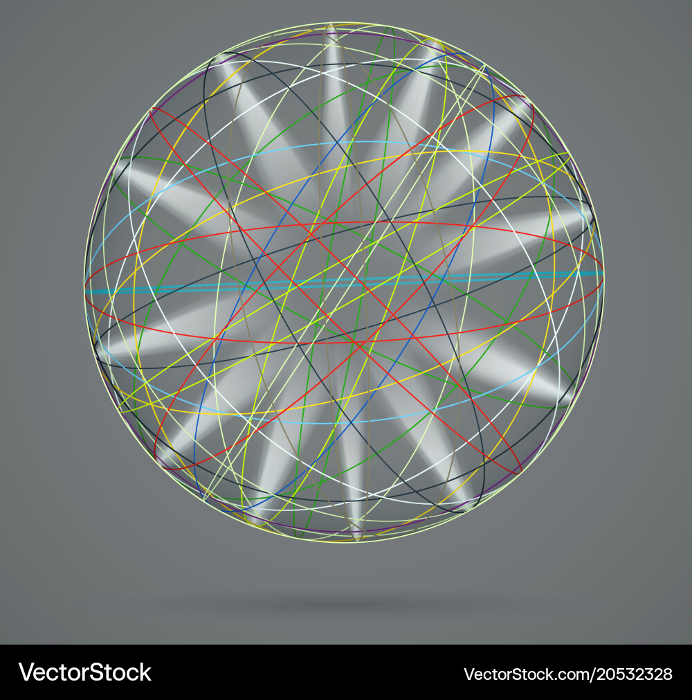 Colorful sphere with rays of light Royalty Free Vector Image
