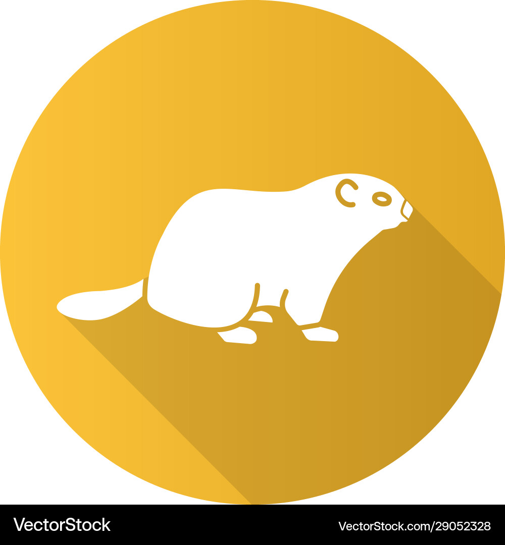 Groundhog day flat design long shadow glyph icon Vector Image