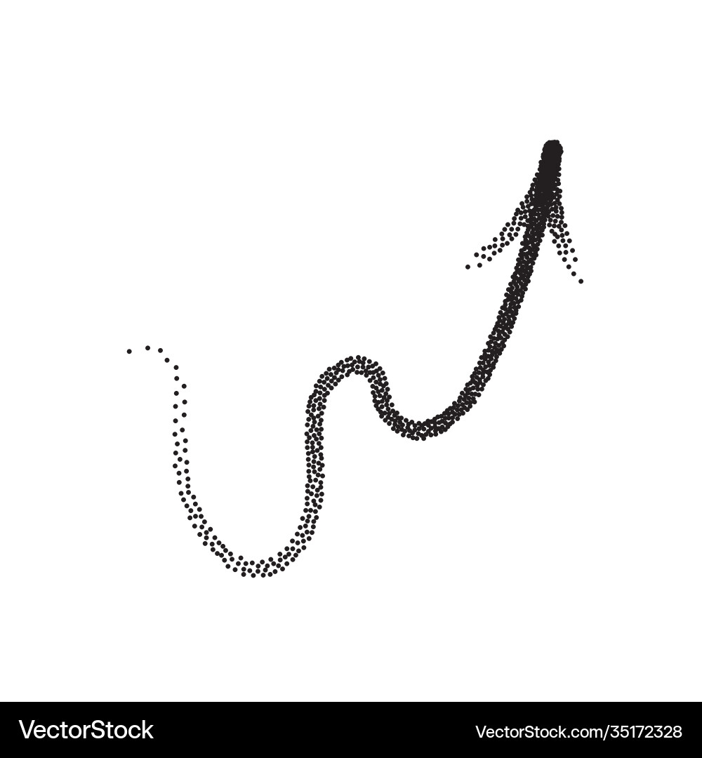 Handdrawn stipple arrow in sketch style Royalty Free Vector