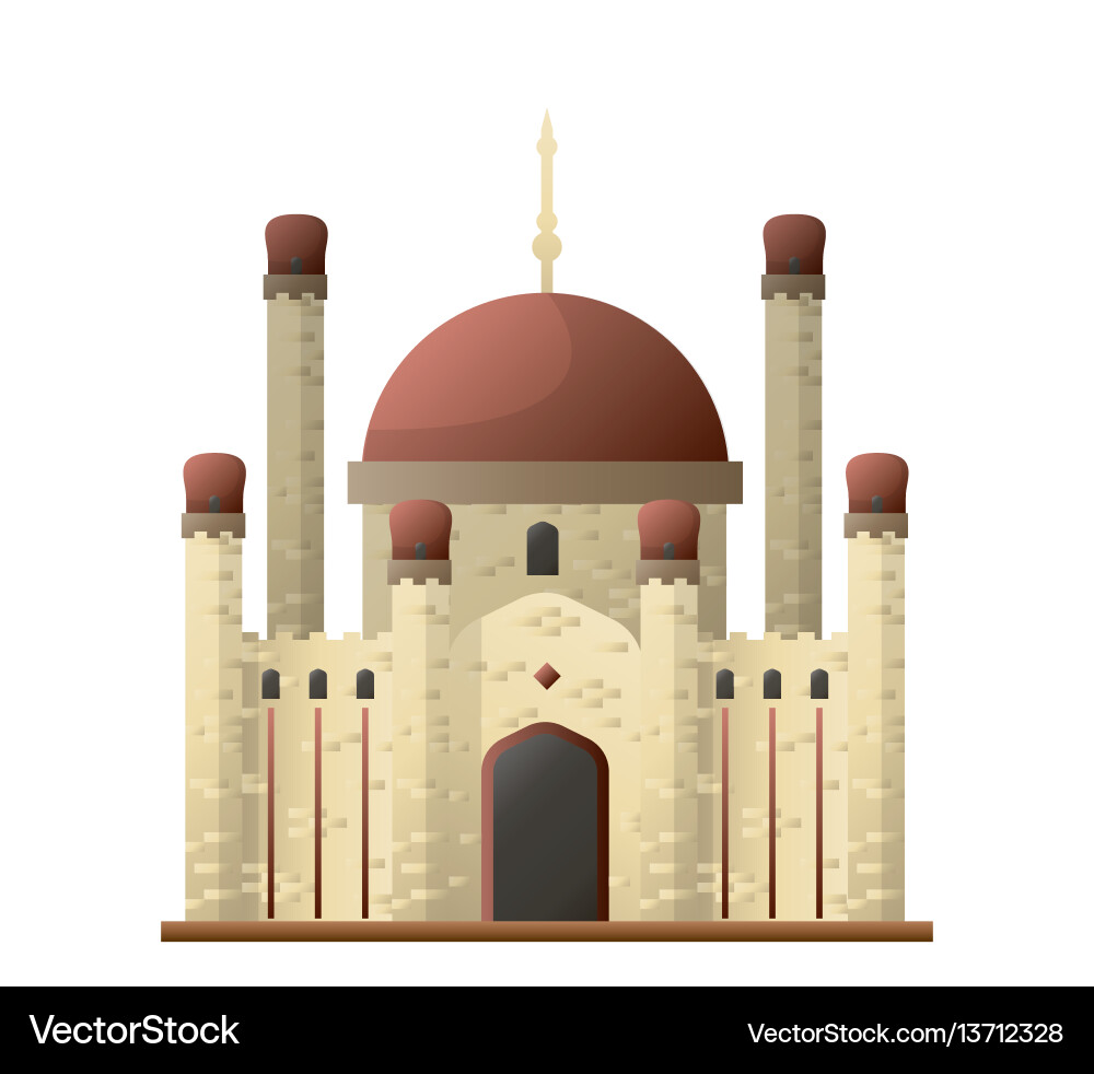 Islamic mosque ancient castle with round roofs and