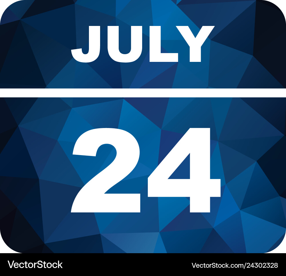 July 24th date on a single day calendar Royalty Free Vector