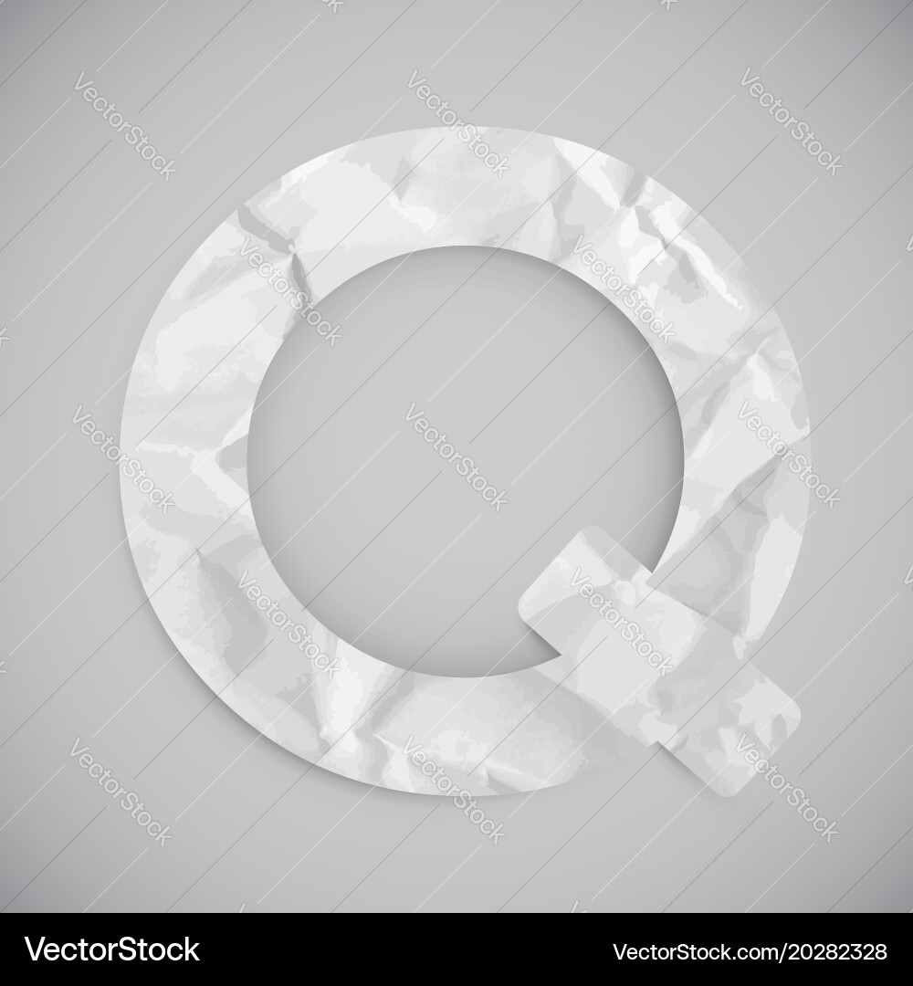 Letter made by crumpled paper with shadows Vector Image