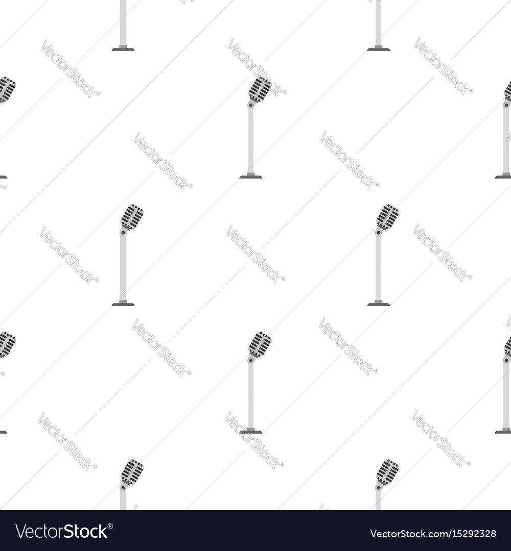 Microphone on stand pattern flat Royalty Free Vector Image