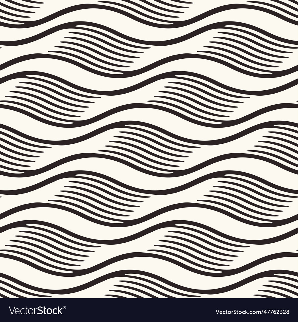 Monochrome Moire Effect Textured Wavy Pattern Vector Image