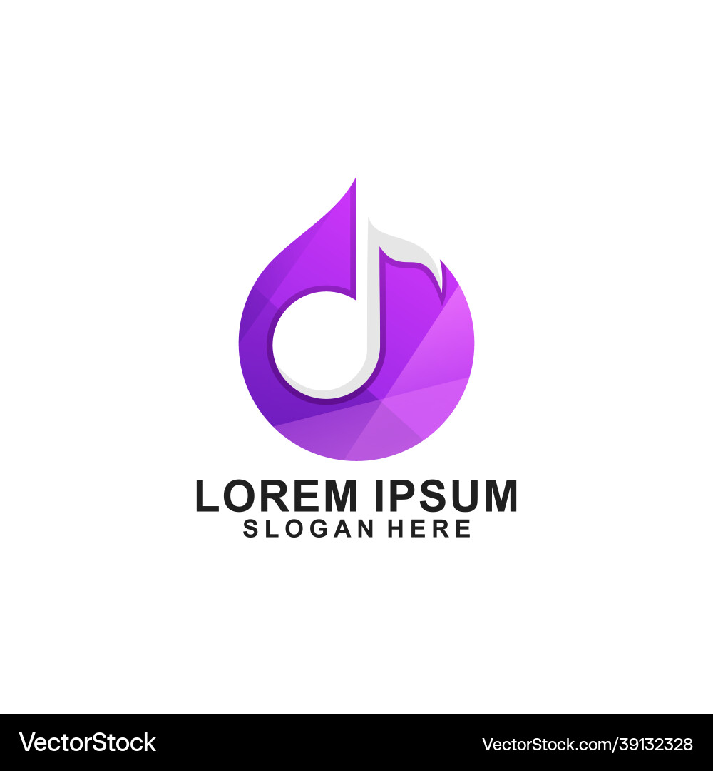 Music oil drop logo template Royalty Free Vector Image