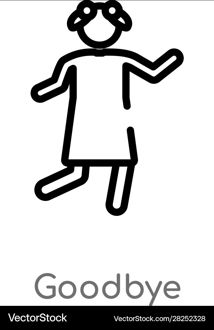 Outline goodbye icon isolated black simple line Vector Image