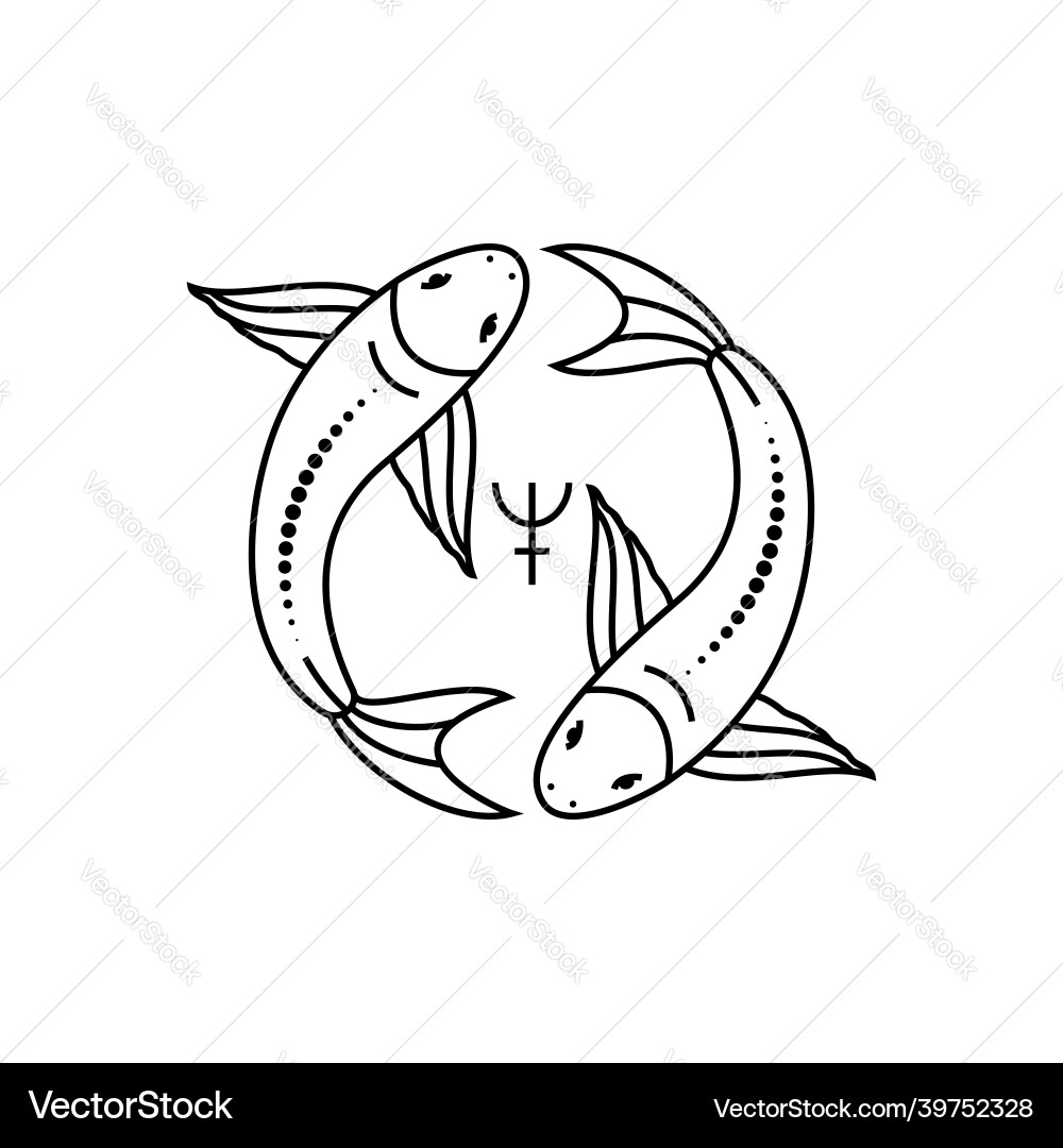Pisces zodiac sign Royalty Free Vector Image - VectorStock