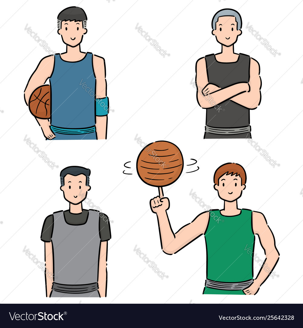 Set basketball player Royalty Free Vector Image