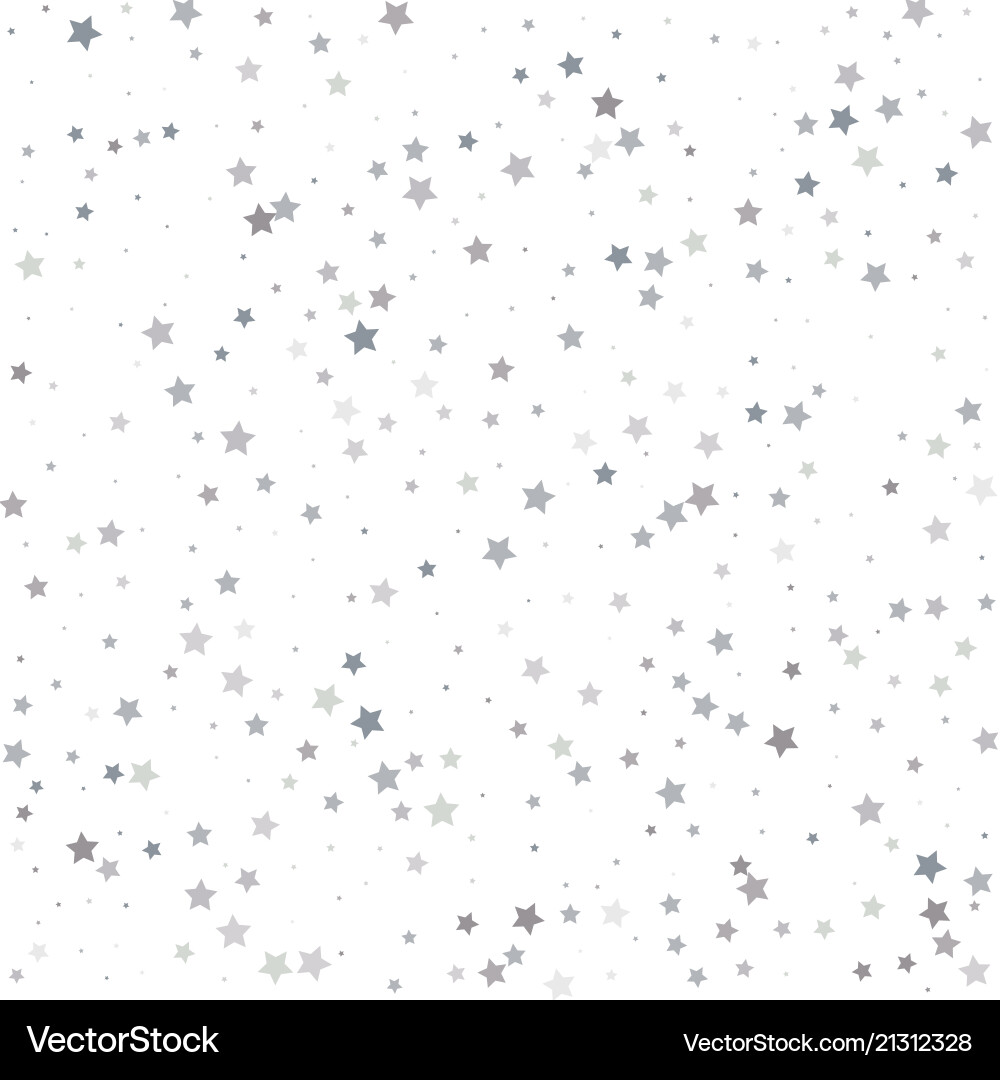 Silver glitter stars falling from the sky on Vector Image