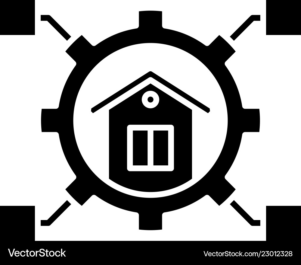 Smart habitation black icon sign Royalty Free Vector Image