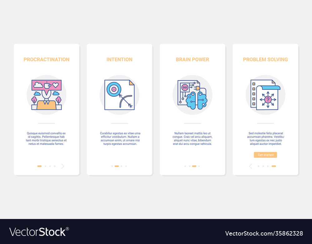Solving business problems line concept ux ui Vector Image