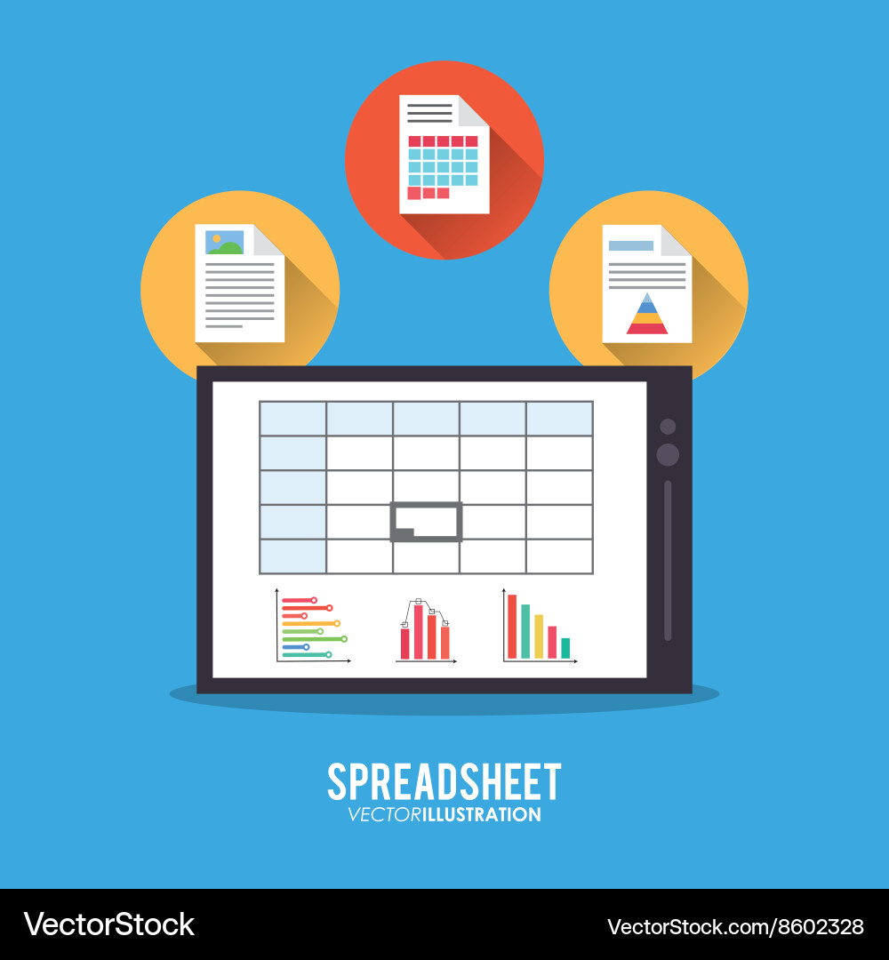 Spreadsheet design business and infographic Vector Image