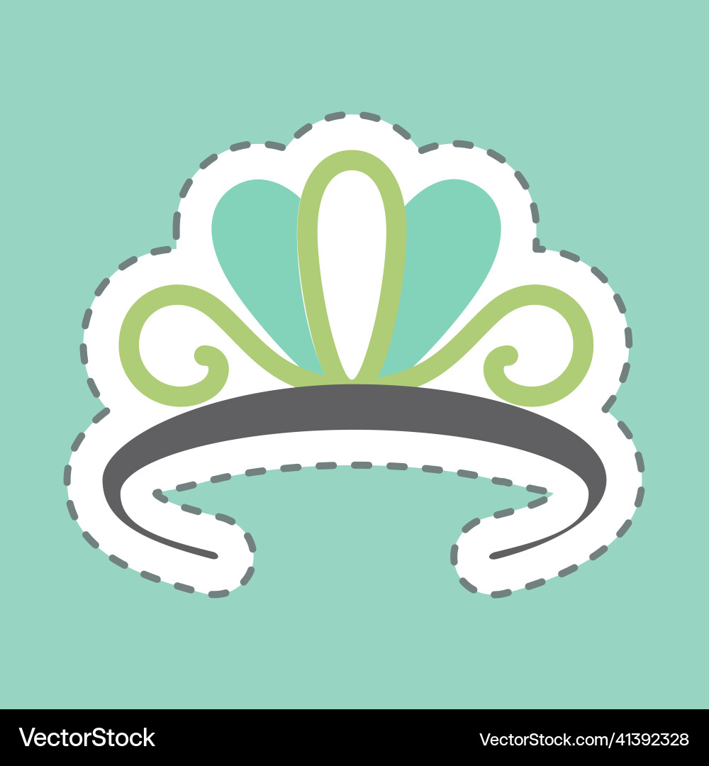 Sticker tiara line cut - simple good for prints Vector Image