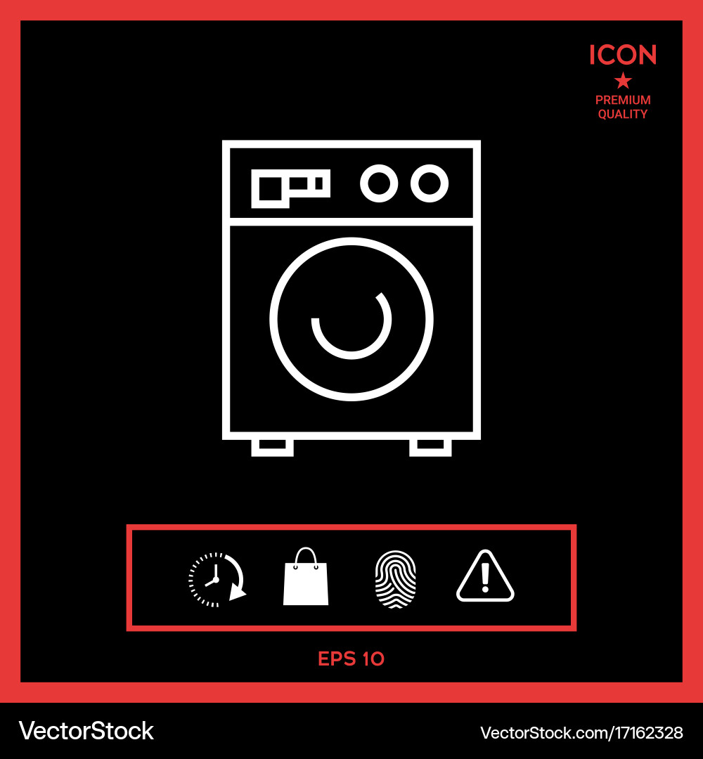 Washing machine linear icon Royalty Free Vector Image