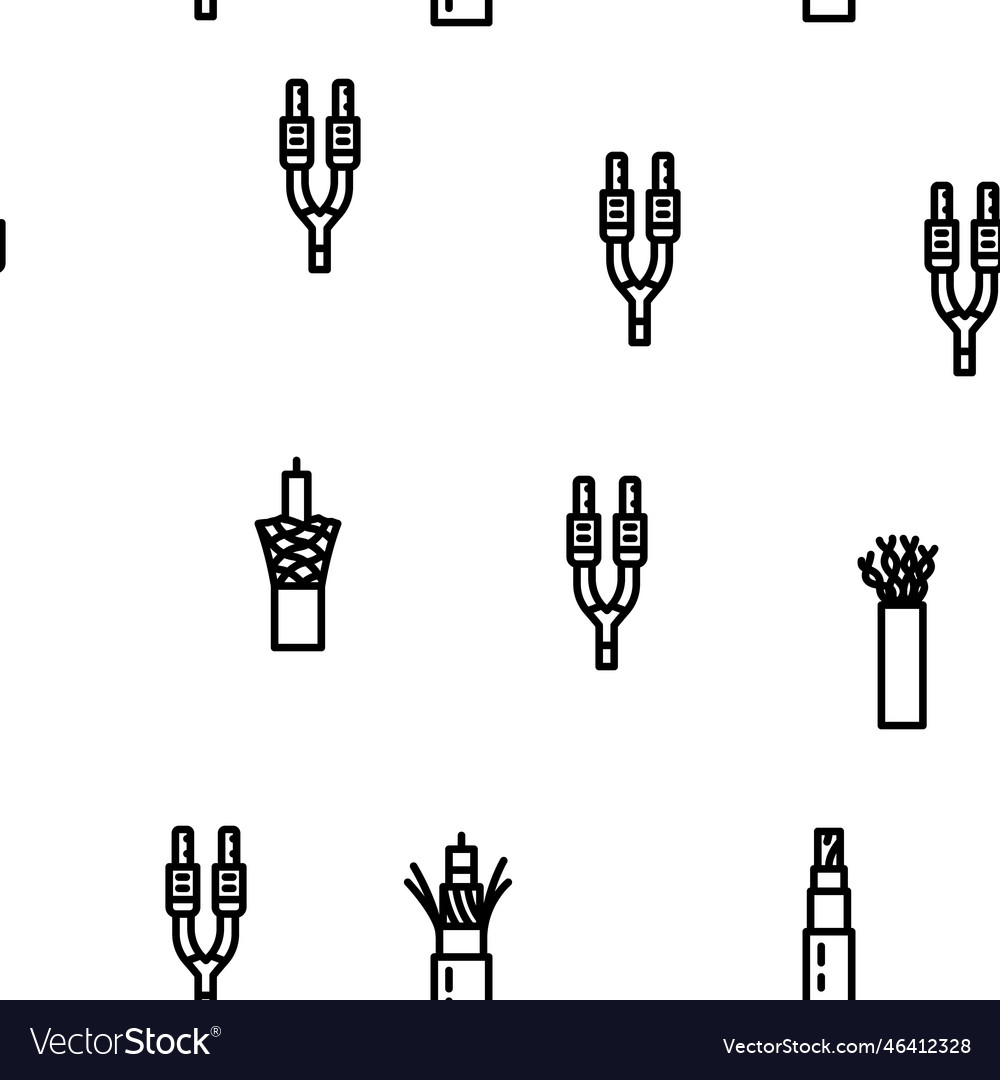 Wire cable cord seamless pattern Royalty Free Vector Image