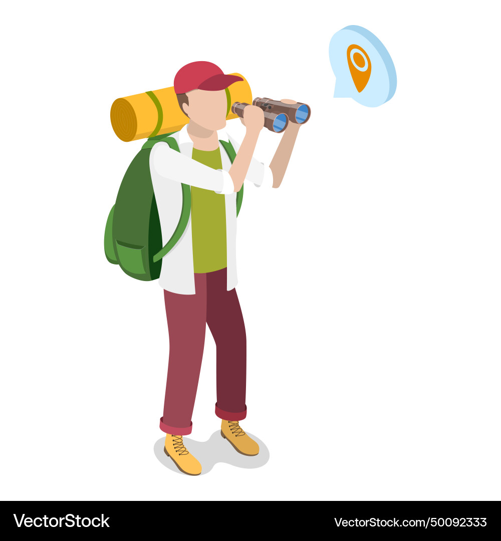 3d isometric flat of happy Royalty Free Vector Image