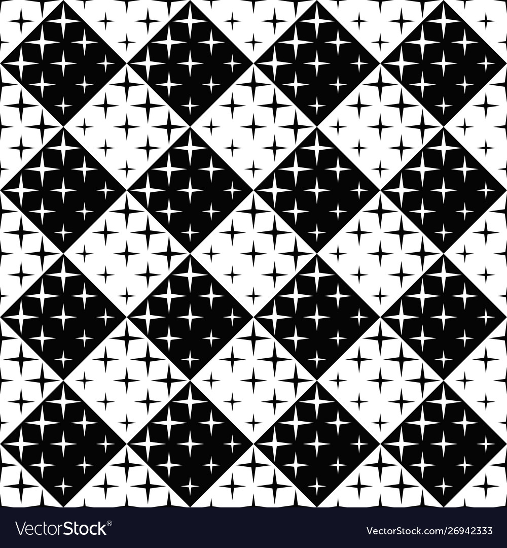 Abstract geometrical monochrome seamless star Vector Image