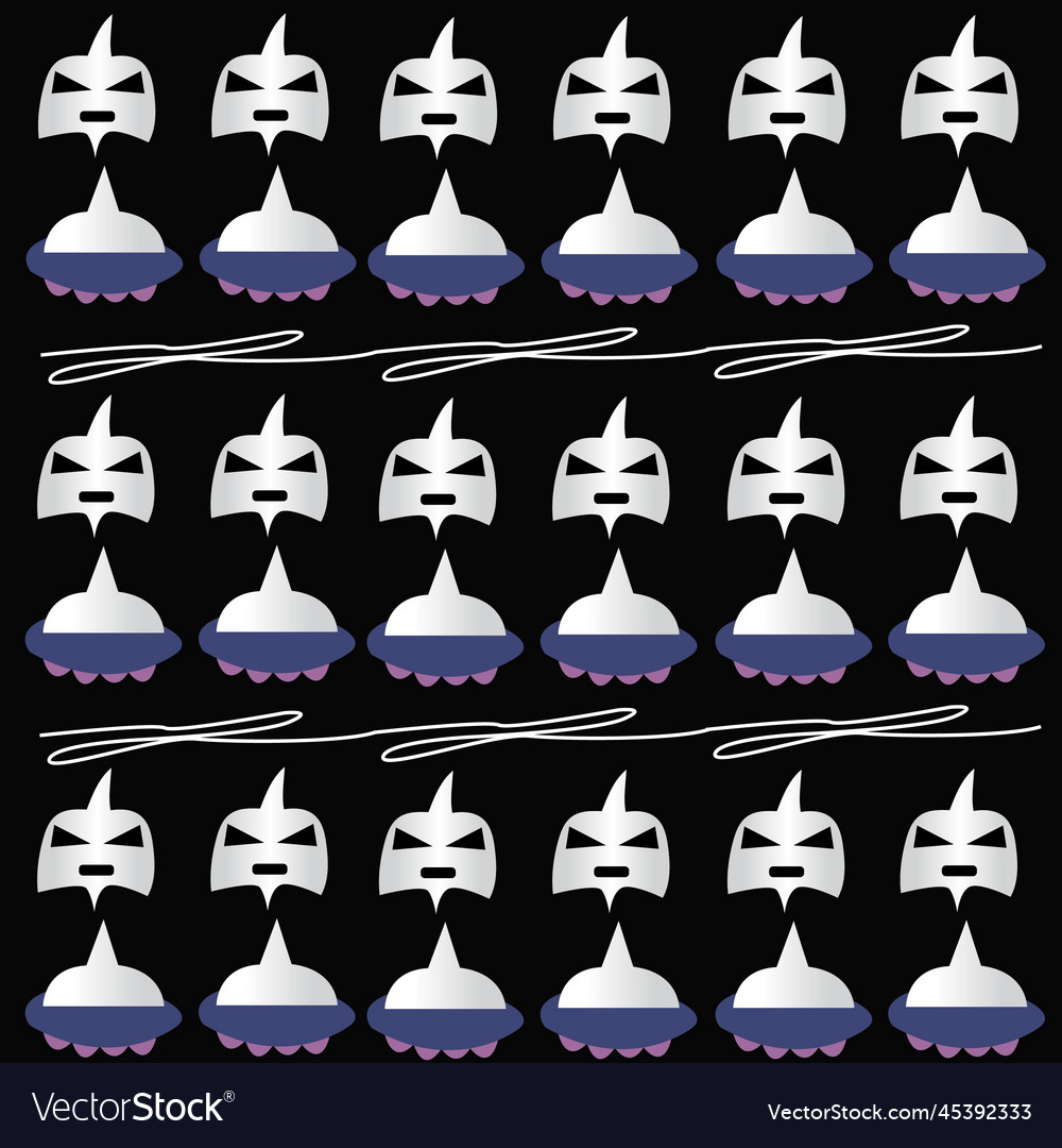 Alien and ufo pattern Royalty Free Vector Image