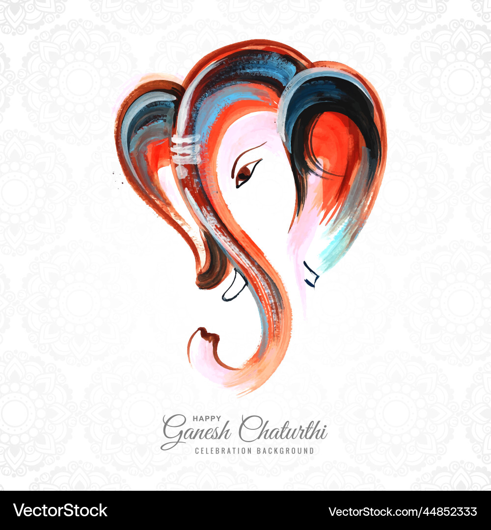 Artistic happy ganesh chaturthi creative card Vector Image