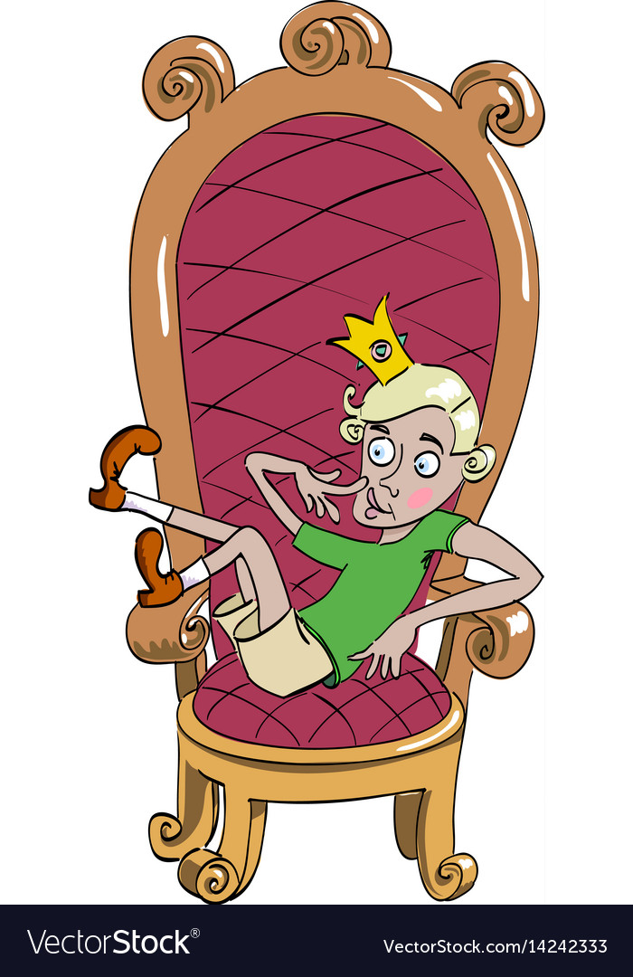 Cartoon image idiot prince Royalty Free Vector Image