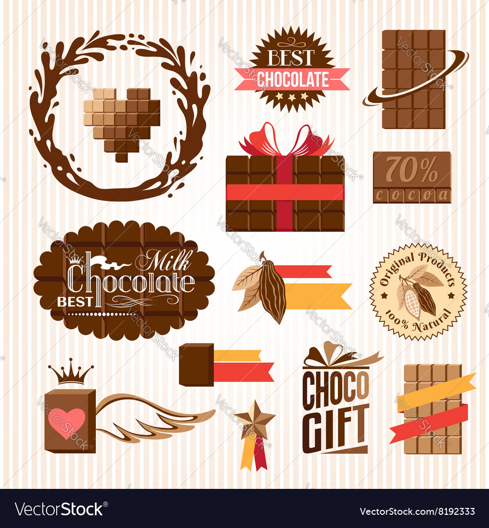 Chocolate decorative elements Royalty Free Vector Image