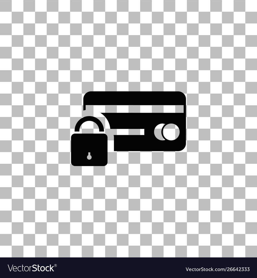Credit card security icon flat Royalty Free Vector Image