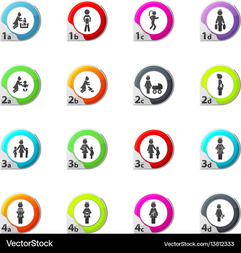 Family icons set Royalty Free Vector Image - VectorStock