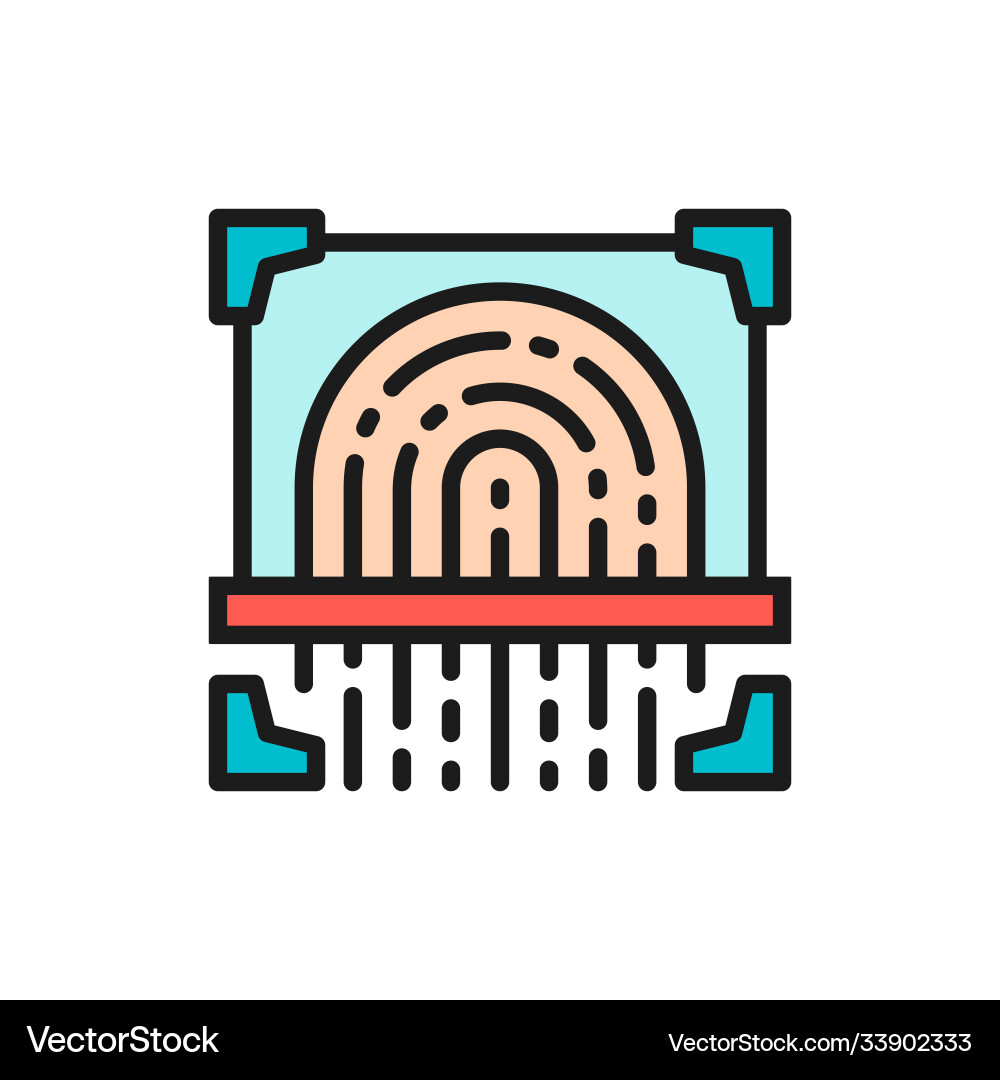 Fingerprint scan cryptographic signature Vector Image