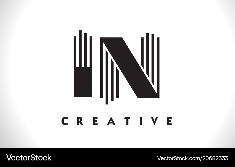 In logo letter with black lines design line Vector Image